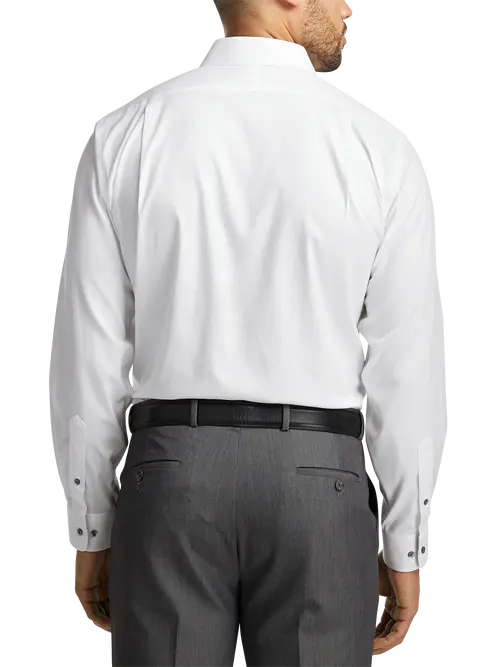 PAUL FREDRICK Cotton Buttondown Collar Broadcloth Classic Contrast Trim Button Cuff Long Sleeve Shirt