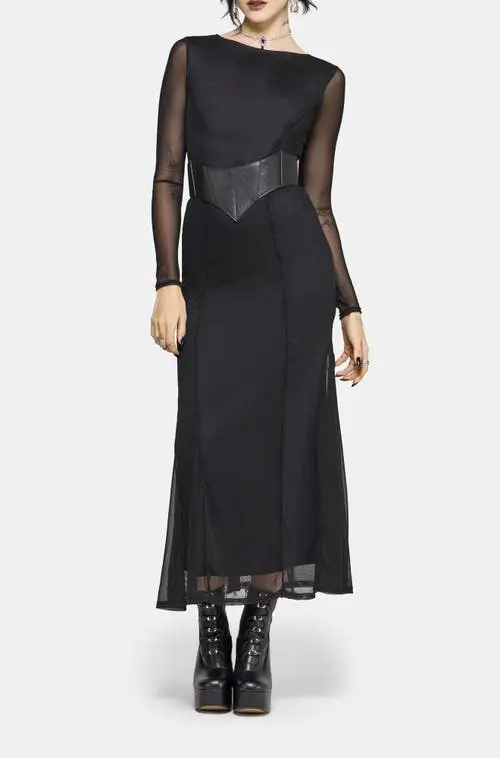 DISTURBIA Ebonine Backless Maxi Dress