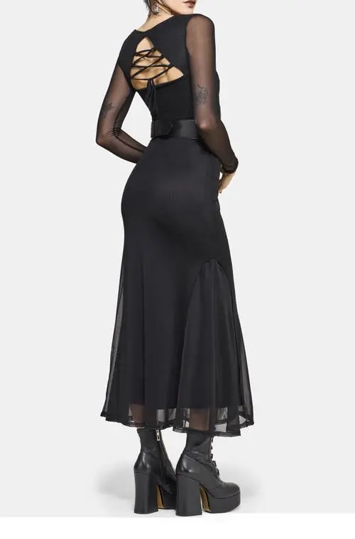 DISTURBIA Ebonine Backless Maxi Dress