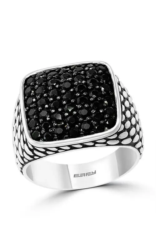 EFFY Black Spinel Pave Ring - Sterling Silver