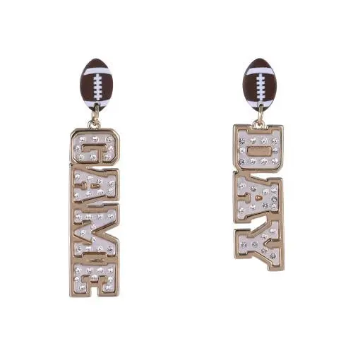 HALLMARK Game Day Rhinestone Football Statement Earrings