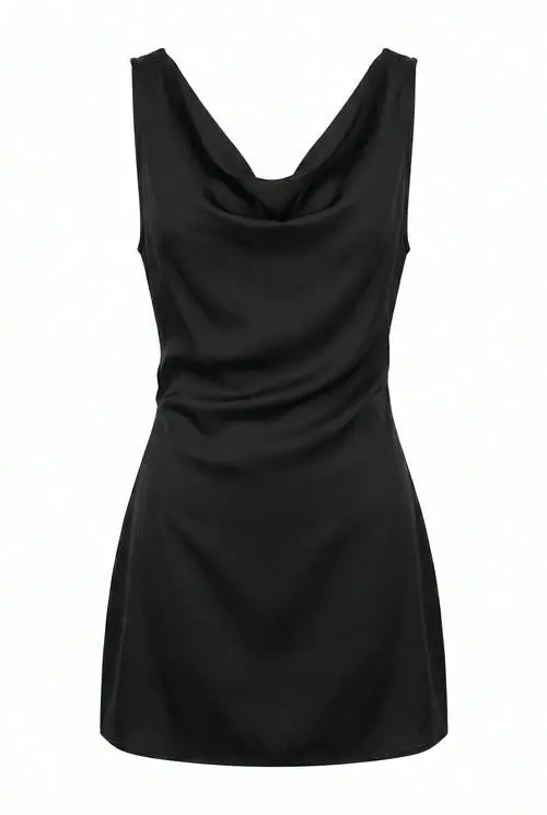 HOUSE OF SILK Marilyn Mini Nightgown - Charcoal