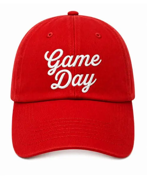 BITS & BOWS Embroidered Baseball Cap - Red