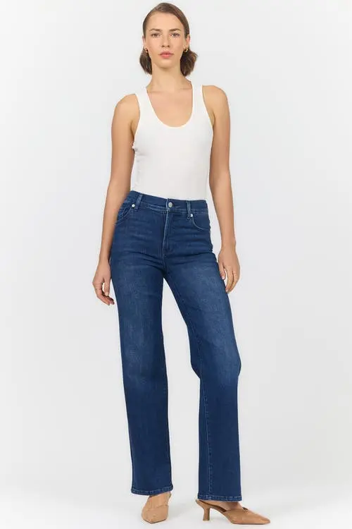 DEAR JOHN Margot Mid Rise Straight Leg Jeans
