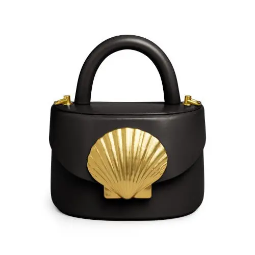 FLORE K. Viera Scallop Shell Handbag - Black