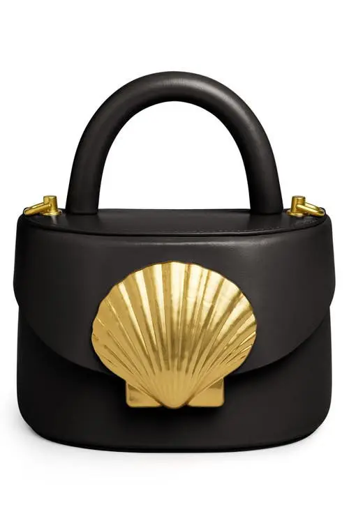 FLORE K. Viera Scallop Shell Handbag - Black
