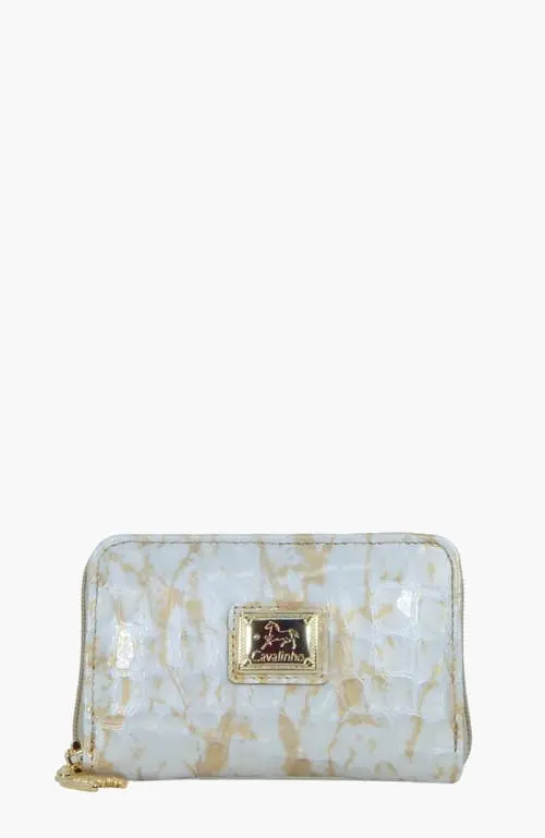 Cavalinho Gallop Patent Leather Card Holder Wallet 217 - Beige/white