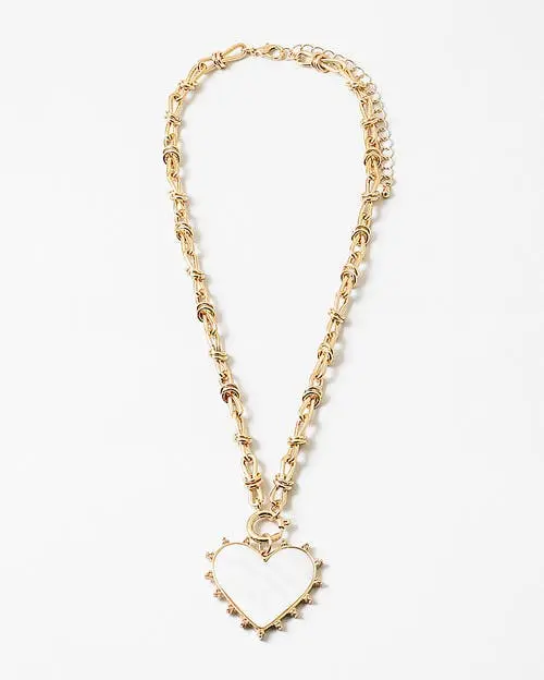 ERIN MCDERMOTT JEWELRY Link Chain Heart Necklace - Gold