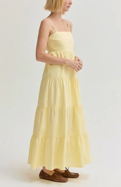 CRESCENT Poplin Tiered Maxi Dress