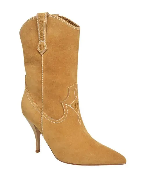 True Religion Embroidered Mid-calf Stiletto Boots