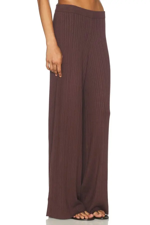 L'academie Rib Knit Wide Leg Pants