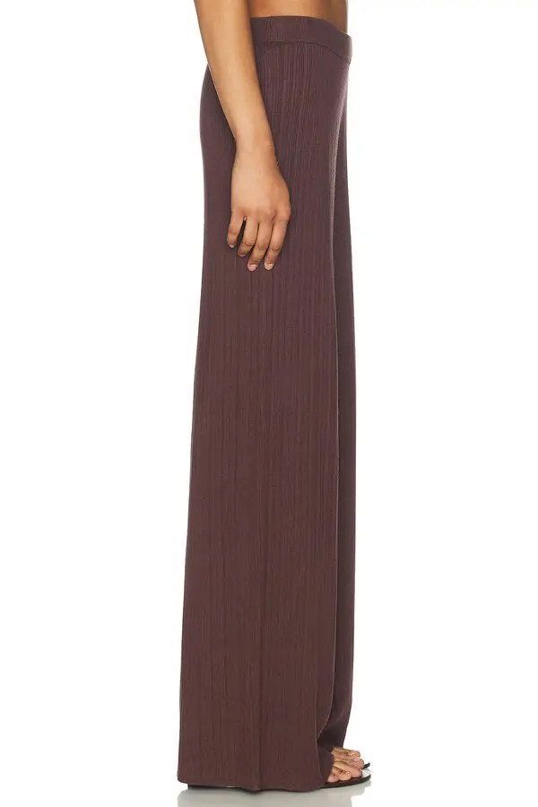 L'academie Rib Knit Wide Leg Pants