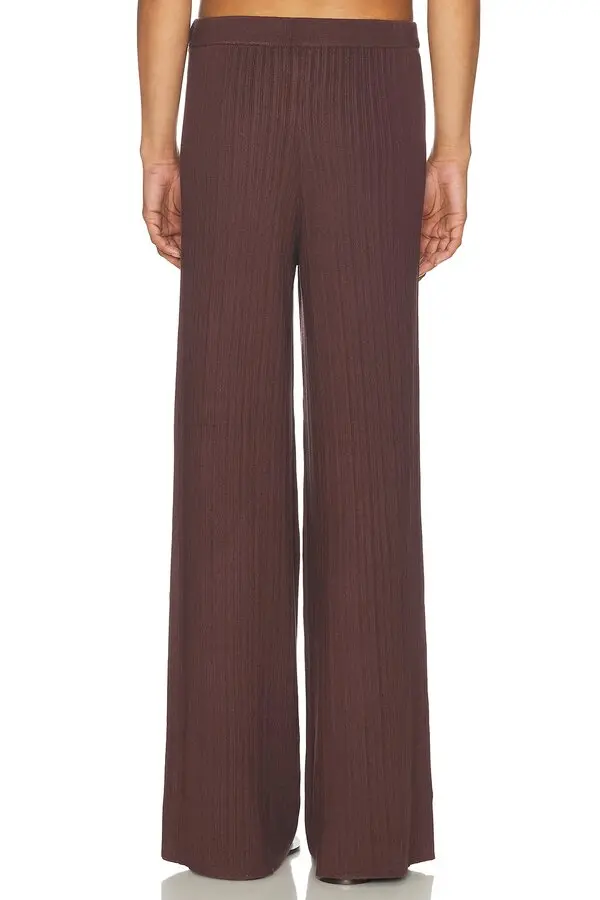 L'academie Rib Knit Wide Leg Pants
