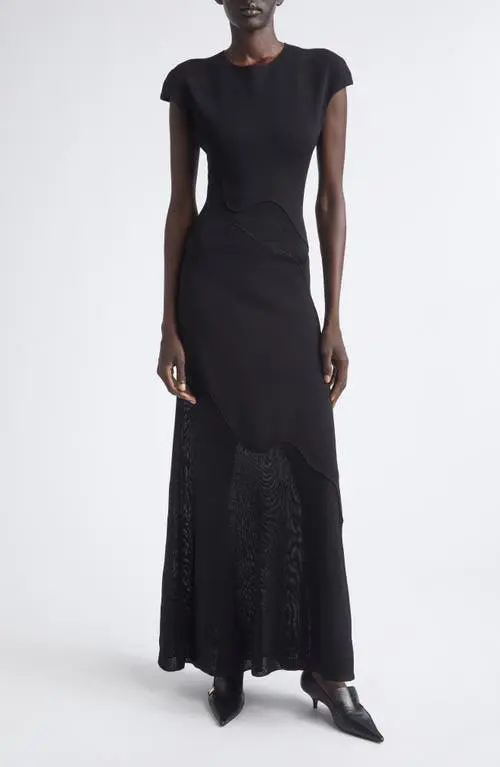 Proenza Schouler Maissa Stretch Crepe & Mesh Gown - Black
