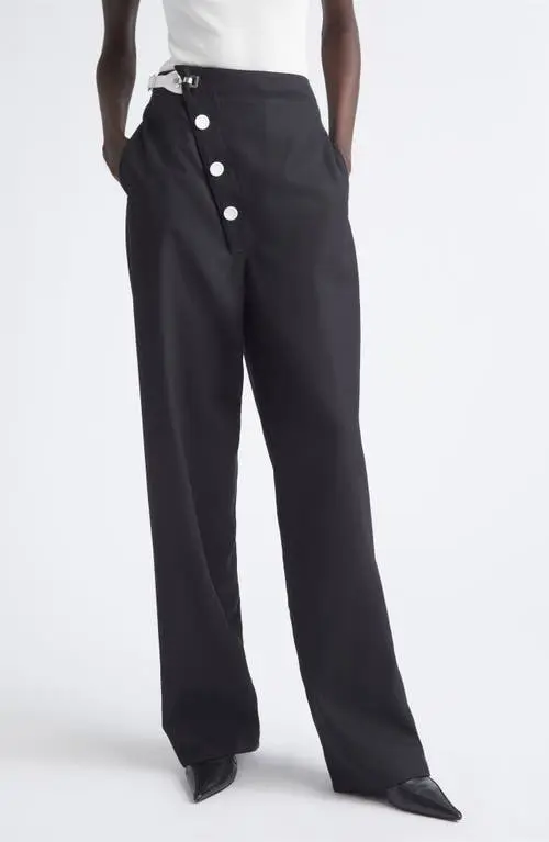 Proenza Schouler Aitana Straight Leg Tropical Wool Pants