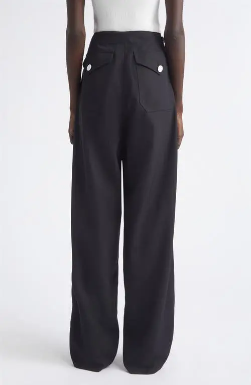 Proenza Schouler Aitana Straight Leg Tropical Wool Pants