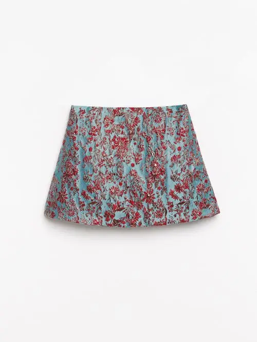 ALAS Mini Floral Jacquard Skirt