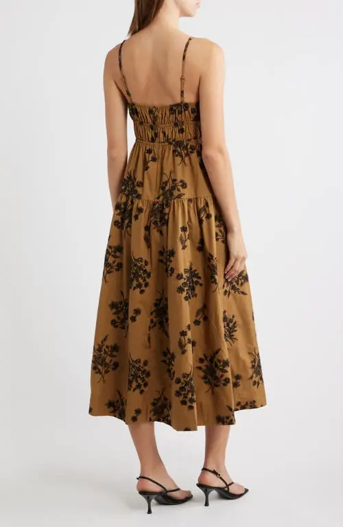 Moon River Embroidered Sleeveless V-neck Midi Dress