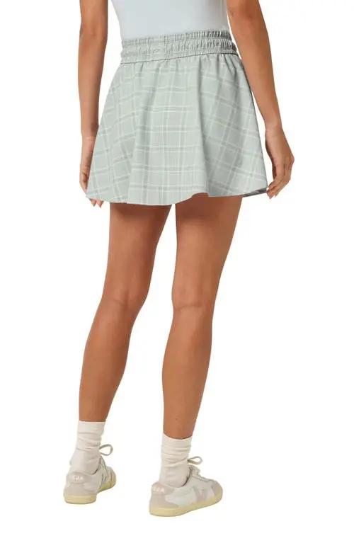 Travis Mathew Printed Plaid Miniskirt With Drawstring Waist