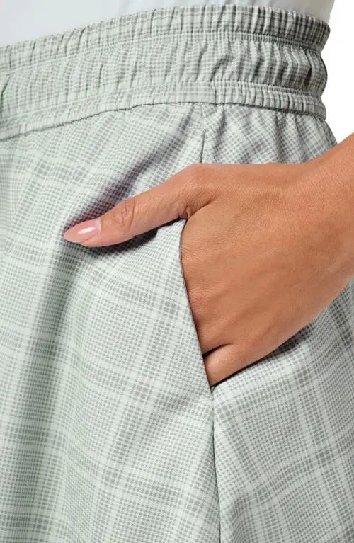 Travis Mathew Printed Plaid Miniskirt With Drawstring Waist