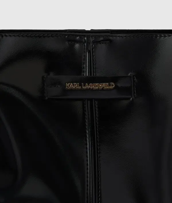 Karl Lagerfeld K/pierced Medium Shiny Tote Bag - Black/gold