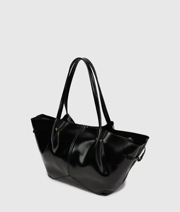 Karl Lagerfeld K/pierced Medium Shiny Tote Bag - Black/gold
