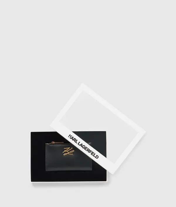 Karl Lagerfeld K/autograph Medium Bifold Wallet - Black/gold