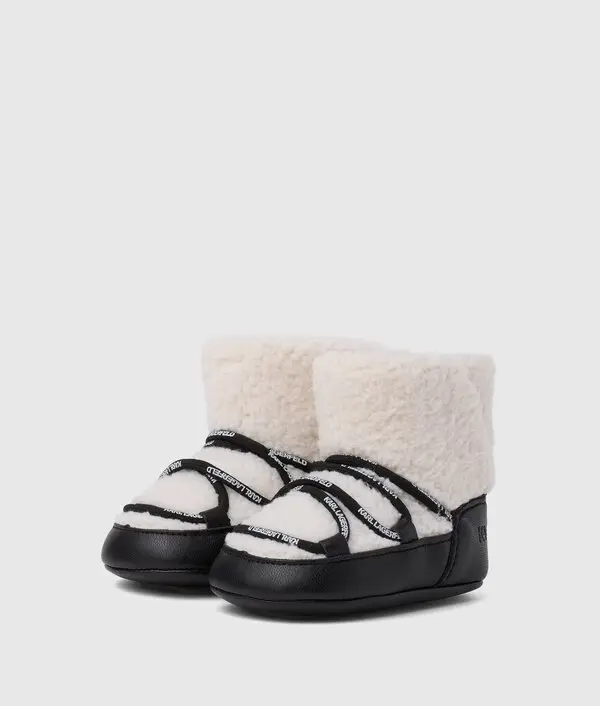 Karl Lagerfeld Faux-shearling Baby Booties