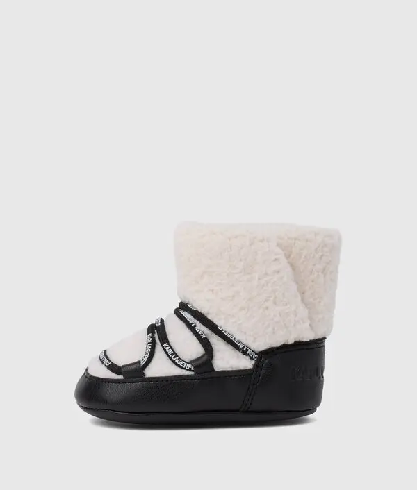 Karl Lagerfeld Baby Faux-shearling Booties - Black