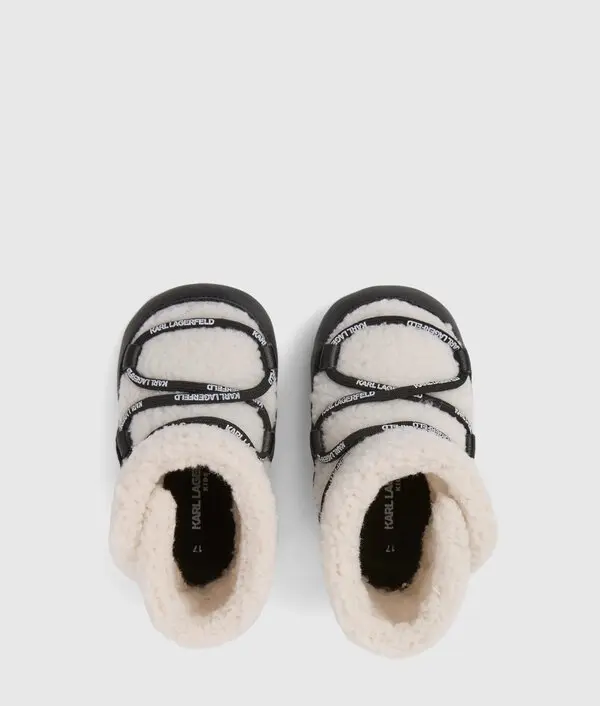 Karl Lagerfeld Faux-shearling Baby Booties