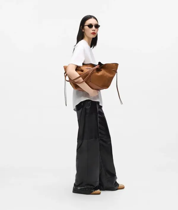 Karl Lagerfeld K/pierced Medium Faux-suede Tote Bag - Dark Tan