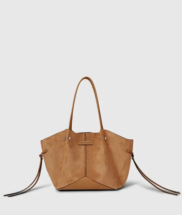 Karl Lagerfeld K/pierced Medium Faux-suede Tote Bag - Dark Tan