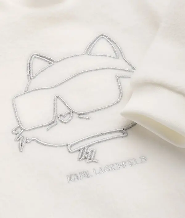 Karl Lagerfeld Baby Ikon Choupette Dress And Leggings Set - White/pink