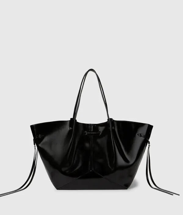 Karl Lagerfeld K/pierced Large Shiny Tote Bag - Black/gold