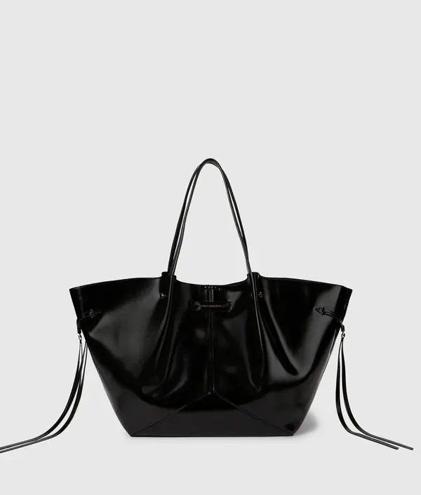 Karl Lagerfeld K/pierced Large Shiny Tote Bag - Black/gold