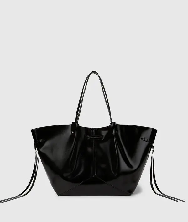 Karl Lagerfeld K/pierced Large Shiny Tote Bag - Black/gold