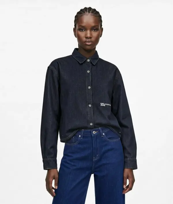 KL JEANS Jeans Glitter Denim Shirt - Rinse Blue