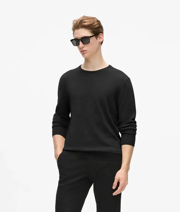 Karl Lagerfeld Cashmere Crew Neck Sweater - Black