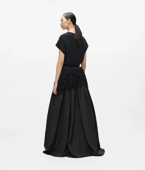 Karl Lagerfeld Kl Studio Fringe Detail Maxi Skirt
