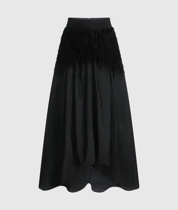 Karl Lagerfeld Kl Studio Fringe Detail Maxi Skirt