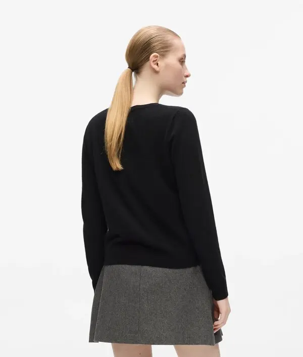 Karl Lagerfeld Cashmere Crew Neck Sweater - Black
