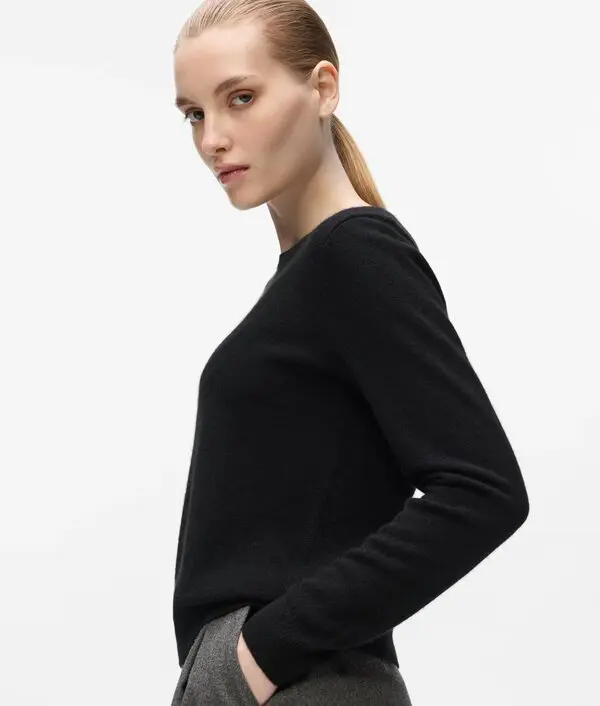 Karl Lagerfeld Cashmere Crew Neck Sweater - Black