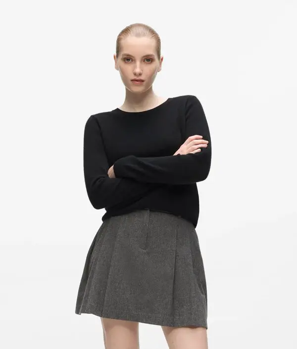 Karl Lagerfeld Cashmere Crew Neck Sweater - Black