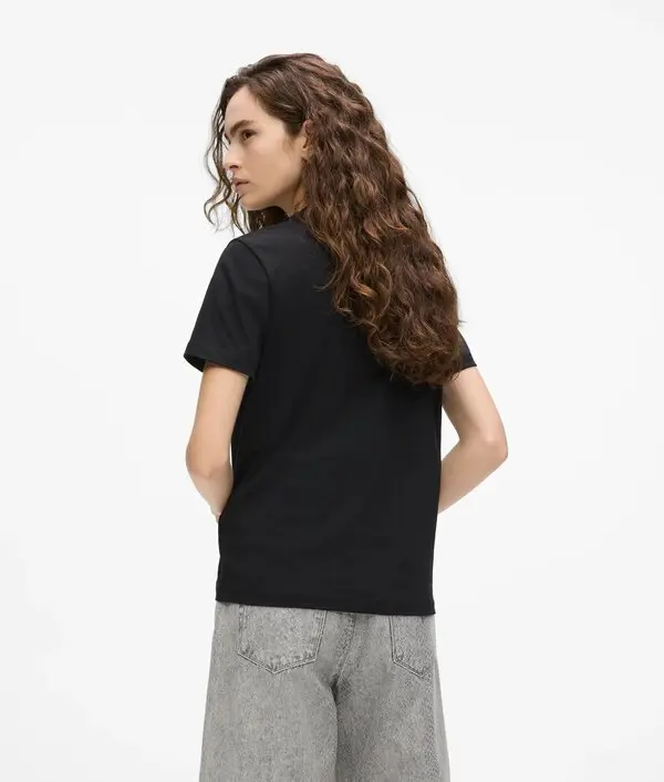 Karl Lagerfeld Button Detail Autograph T-shirt - Black