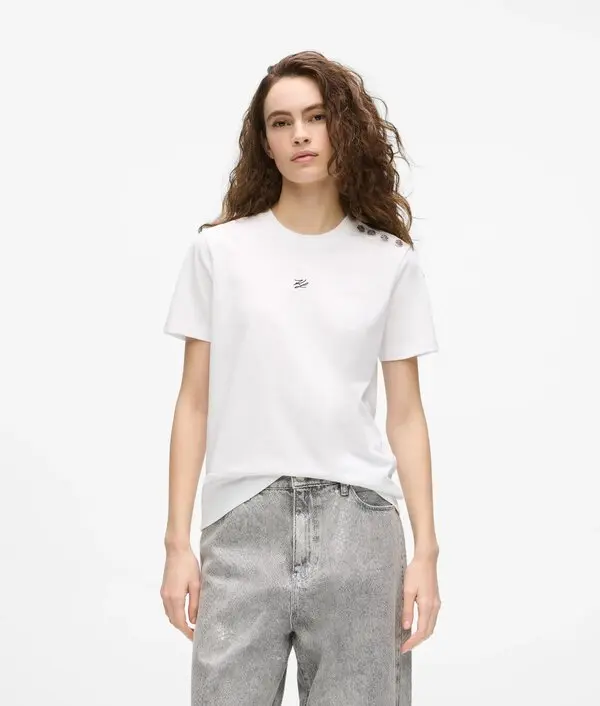 Karl Lagerfeld Autograph Logo T-shirt - White