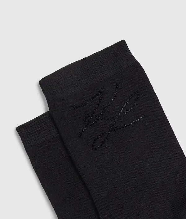Karl Lagerfeld 2-pack Socks With Rhinestone And Embroidered Logos