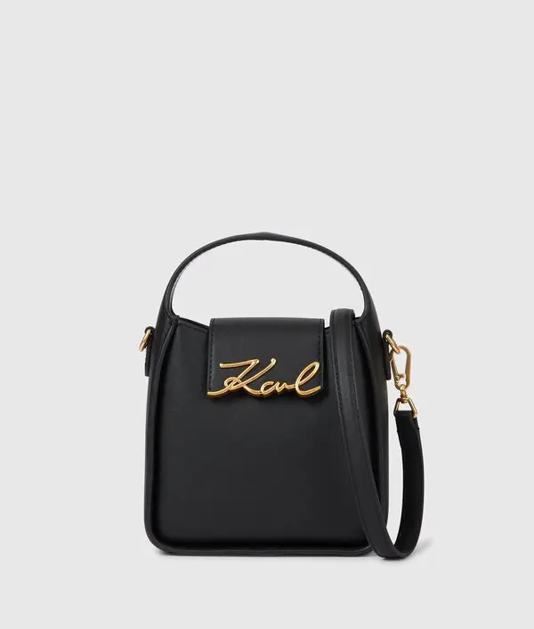 Karl Lagerfeld Signature Hobo Bag - Black/gold