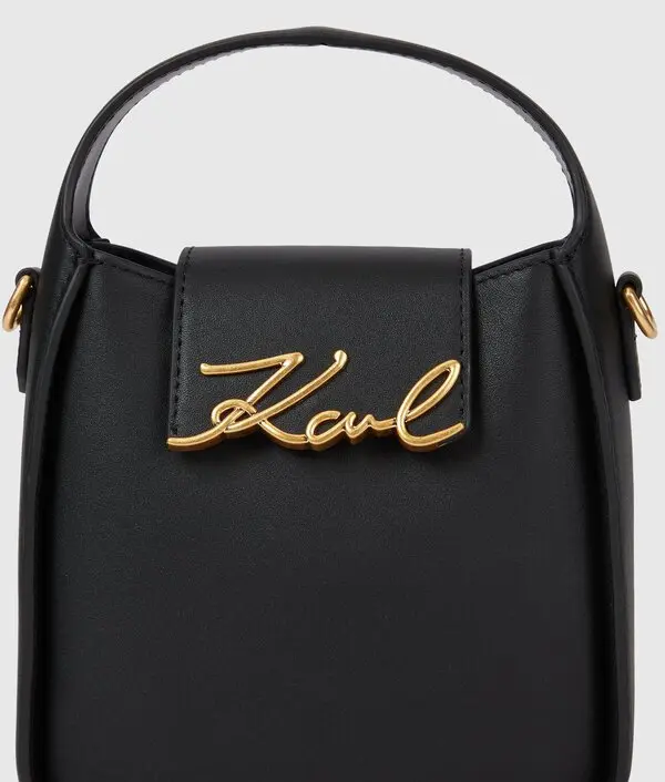 Karl Lagerfeld Signature Hobo Bag - Black/gold