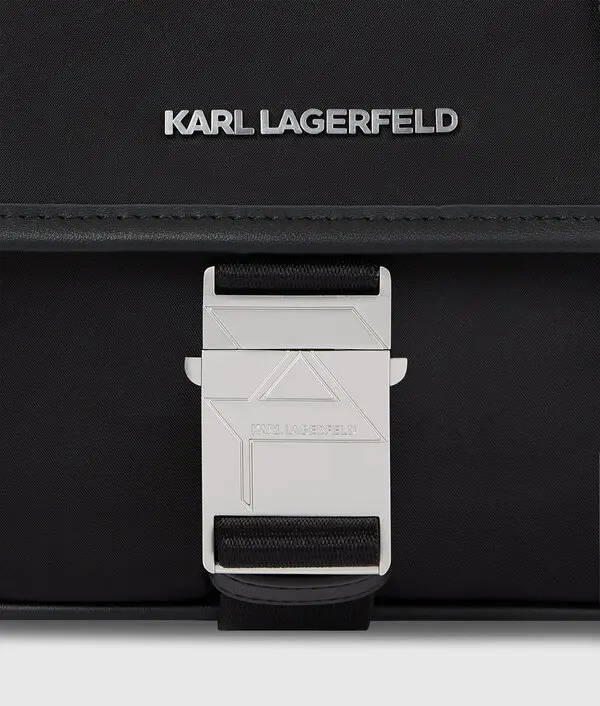 Karl Lagerfeld K/nylon Buckle Messenger Bag