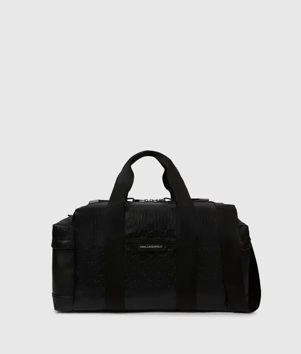 Karl Lagerfeld K/monogram Perforated Weekender Bag - Black